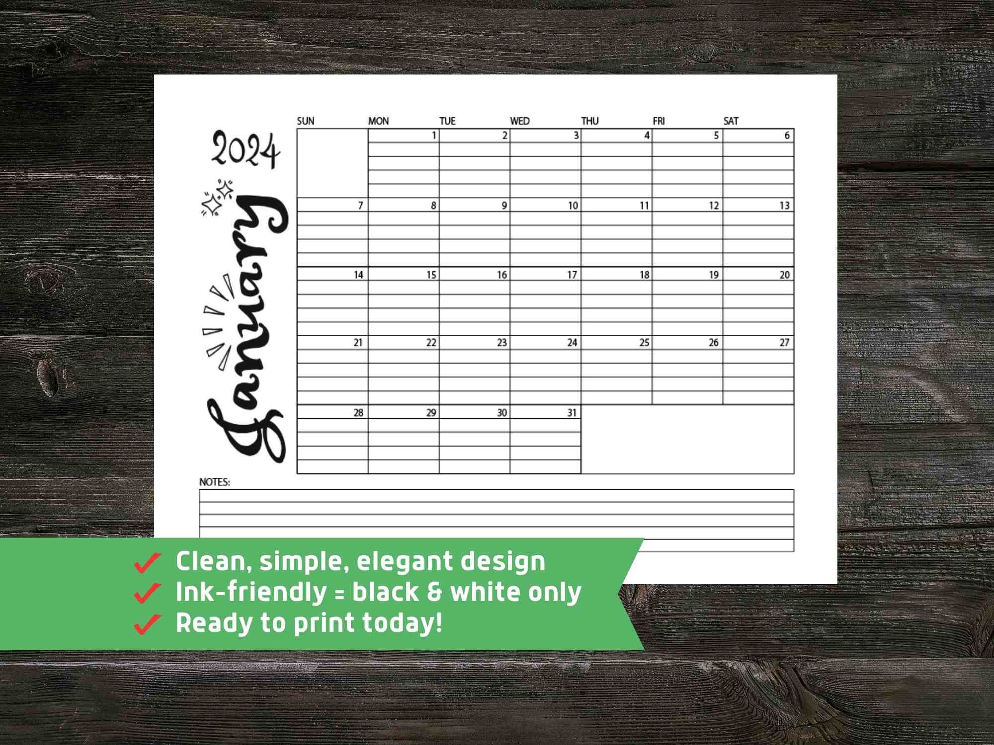 2024 Calendar Printable for January, February, March With Lines, Bundle ...