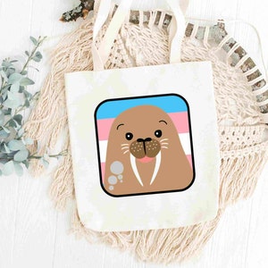 Walrus SVG in Trans Flag Colors With PNG and Other Files, Subtle ...