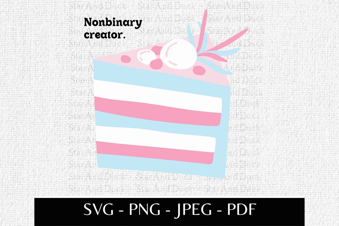 Trans Nonbinary Cake SVG, PNG and Other Files, Subtle Trans Pride ...