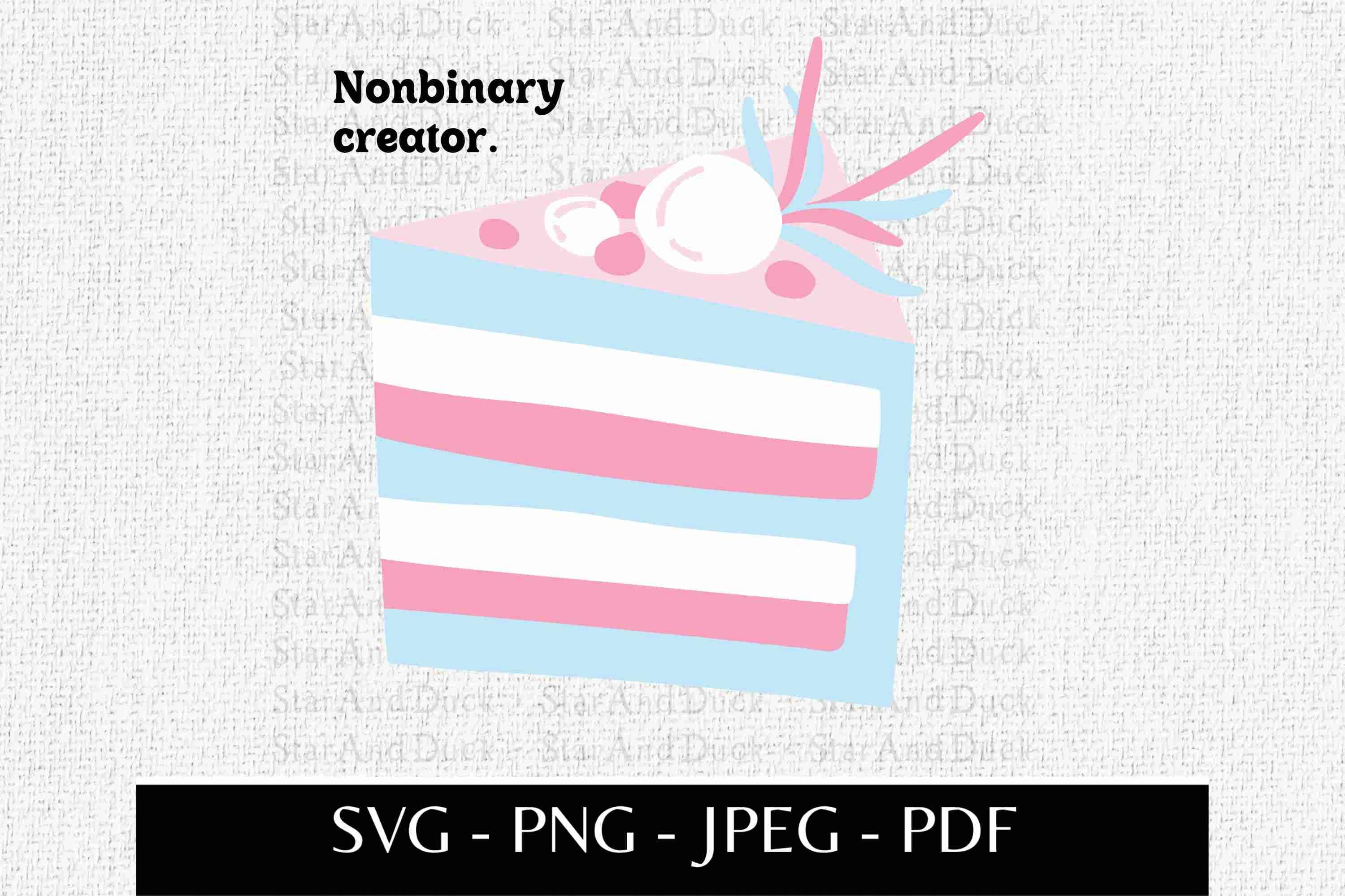 Trans Nonbinary Cake SVG PNG and Other Files Subtle Trans - Etsy