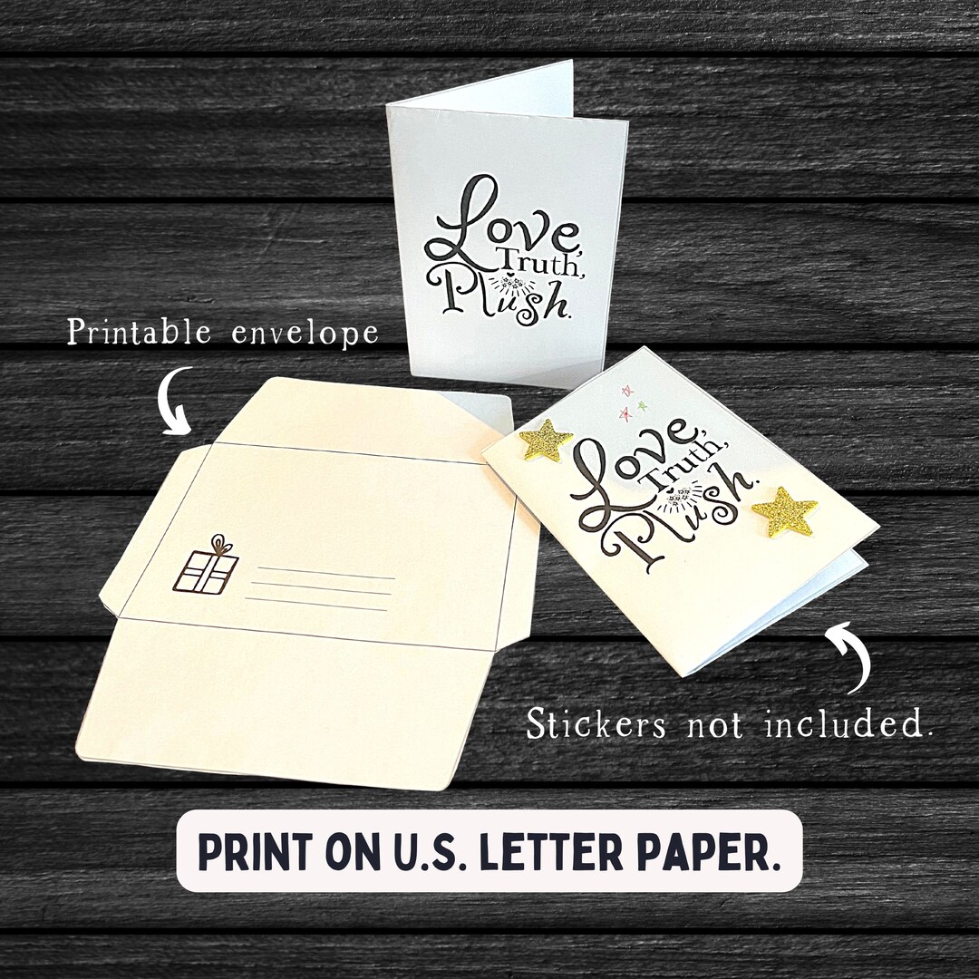 Mini Plushie-inspired Printable Greeting Card With Envelope, Print on ...