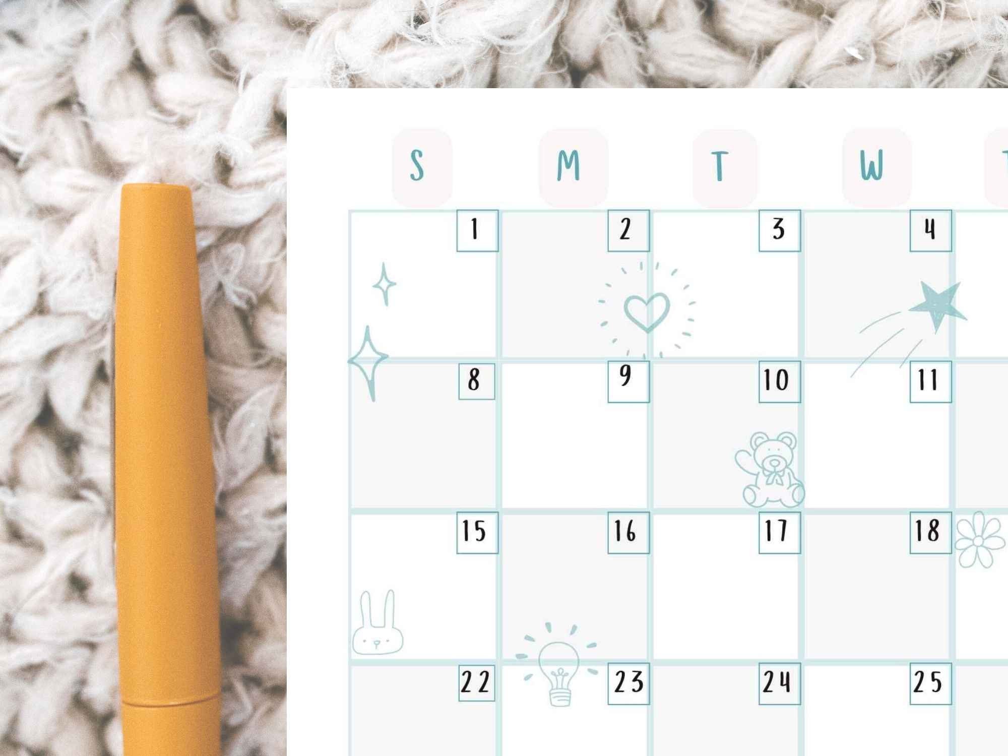 Printable January 2023 Calendar, Cute, Dated, US Letter, Minimal Design ...