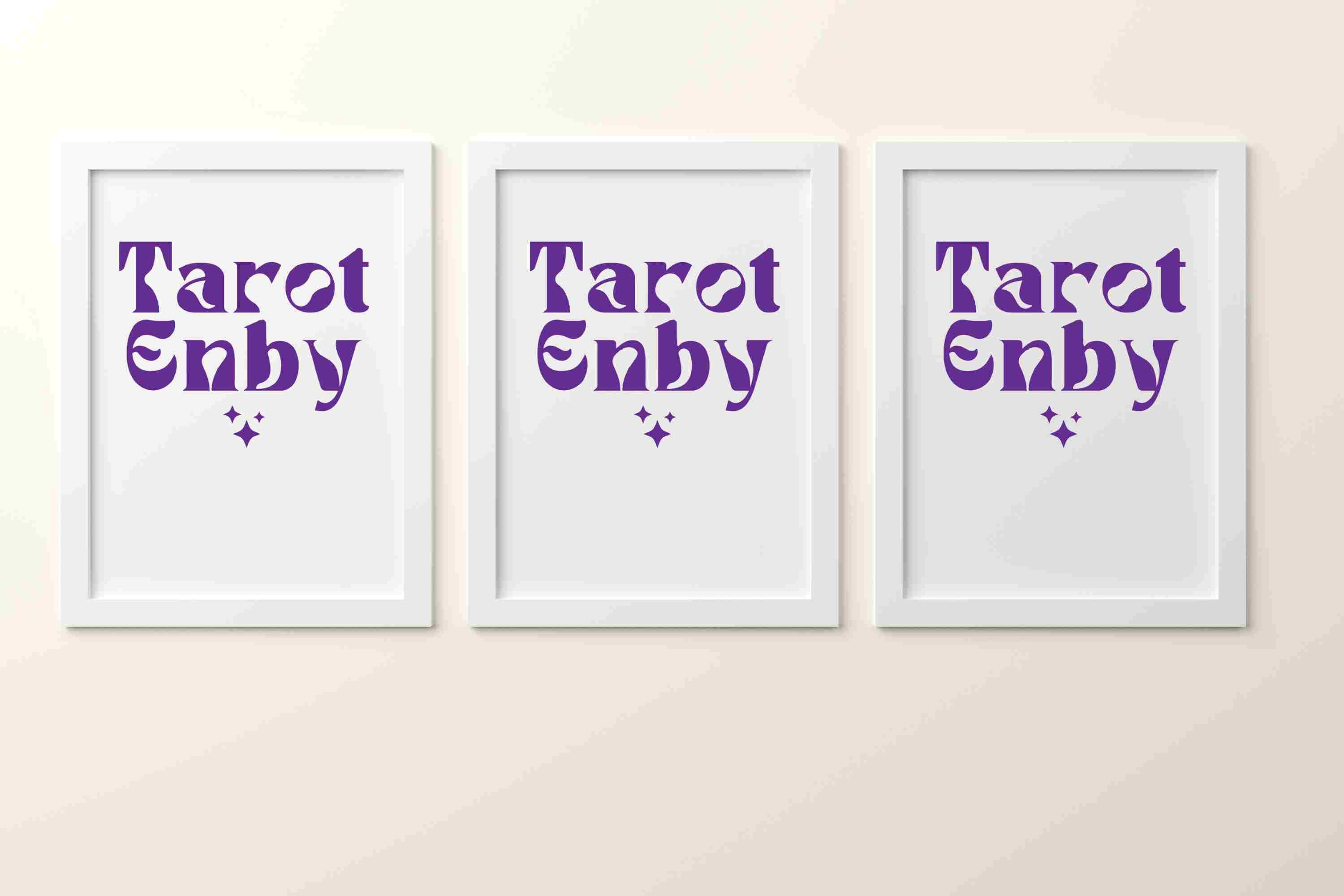 Tarot Enby SVG in Purple, Tarot Cut File, Retro Font, Enby Witch PNG, Queer Tarot SVG, Nonbinary ...