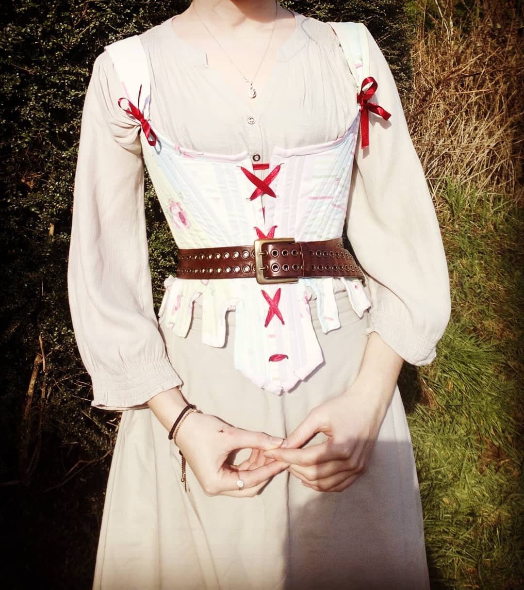 18th Century Stays Front and Back Lacing Floral Cotton Stays Historical ...