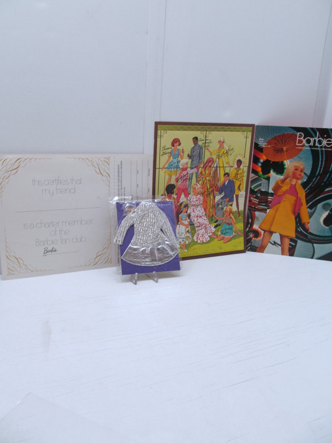 1970 Mattel Barbie Fan Club Membership Set W/sealed Salute to Silver ...