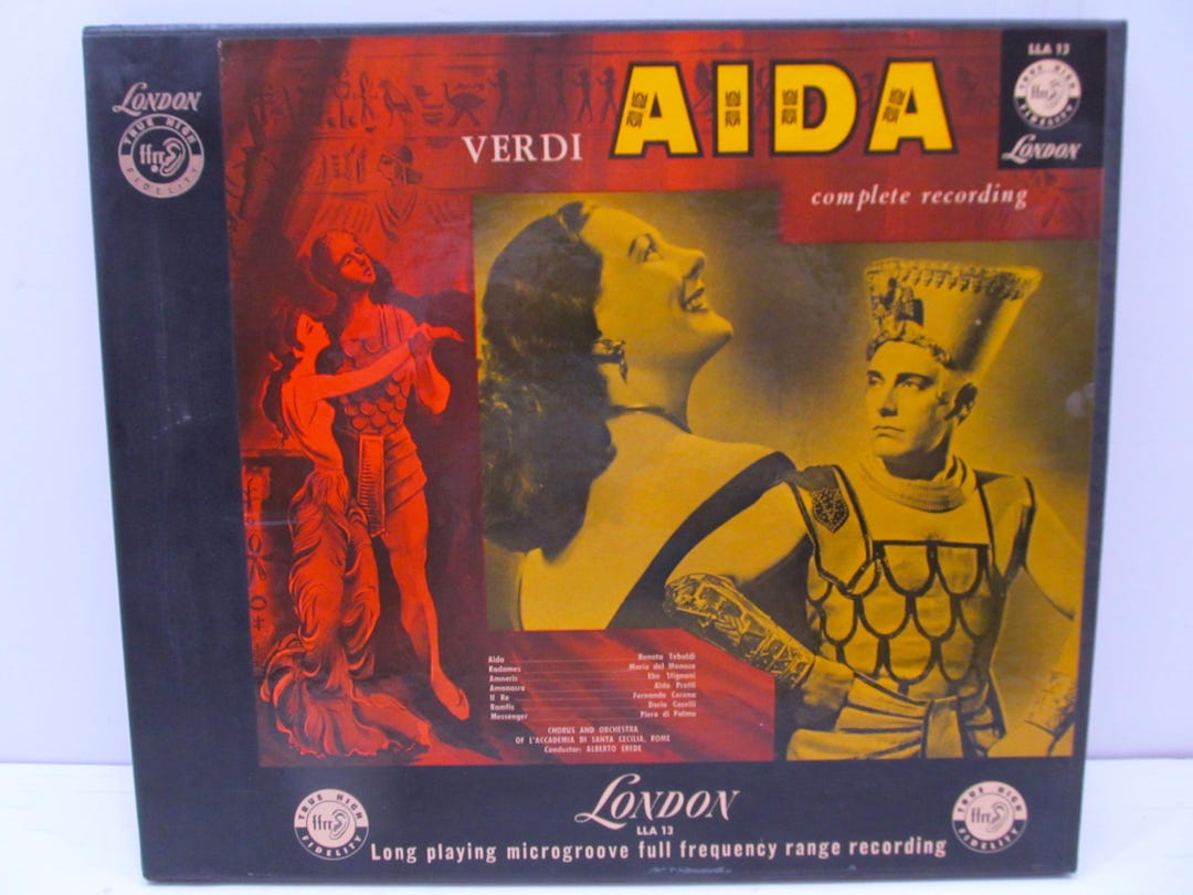 1952 3-LP Set, Verdi's Aida, Complete Recording, Tebaldi and Del Monaco ...