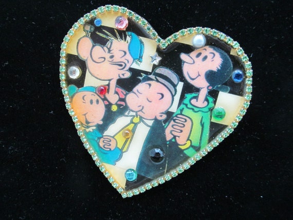 Designs of The Deep Vintage Popeye & Friends Brooch, … - Gem