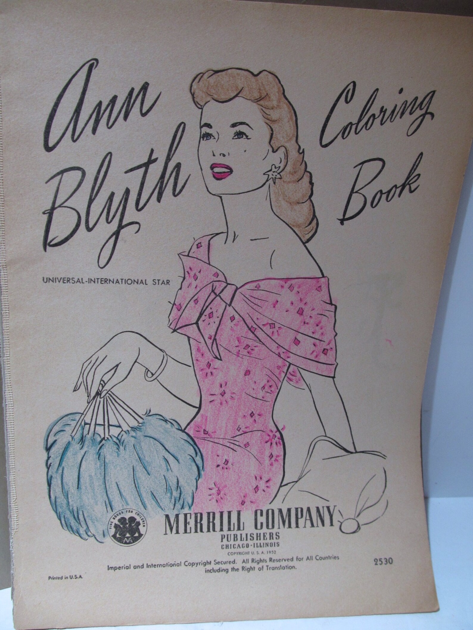 Vintage Merrill 1952 Ann Blyth Coloring Book | Etsy