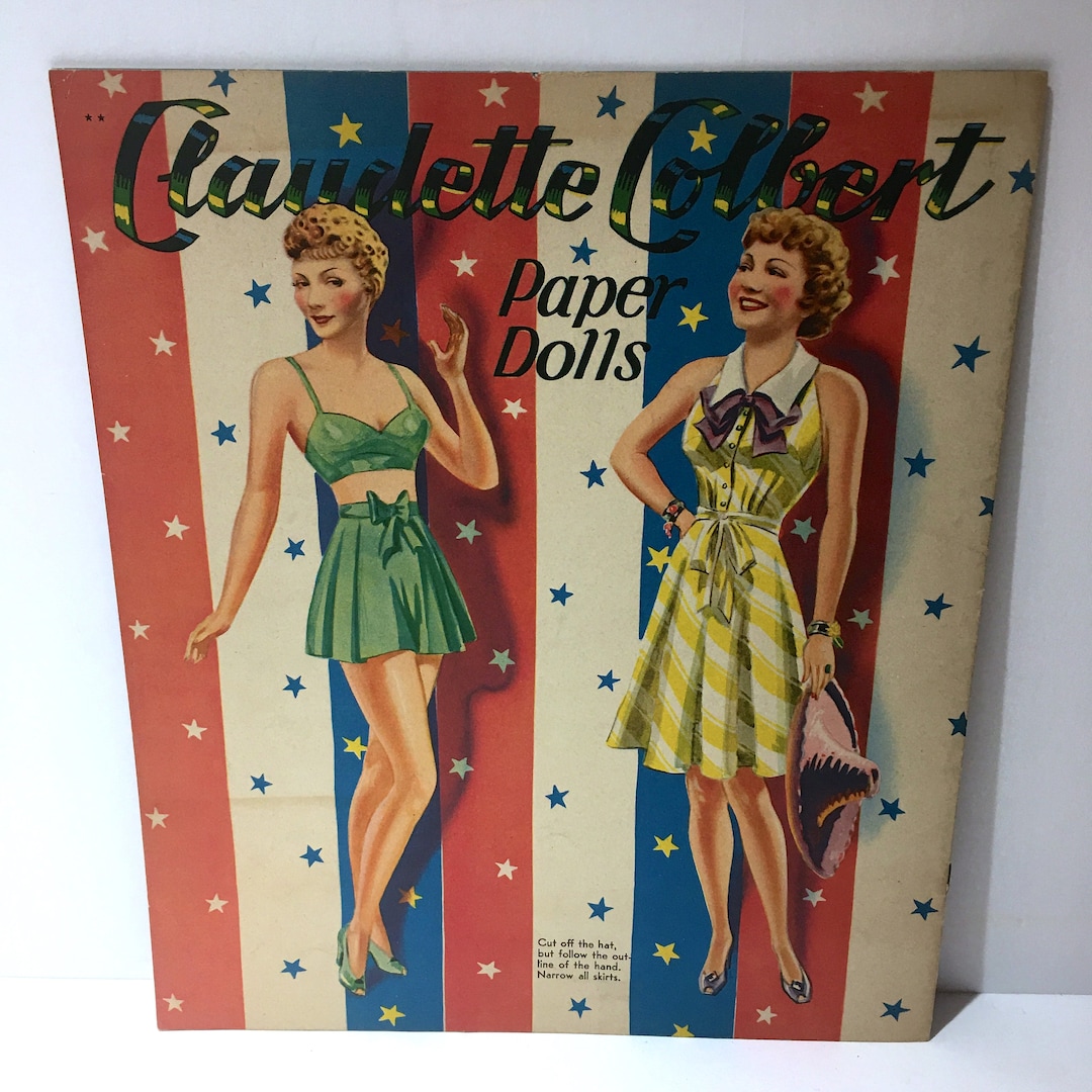 Un-cut Claudette Colbert Paper Dolls, 1943, Saalfield! - Etsy