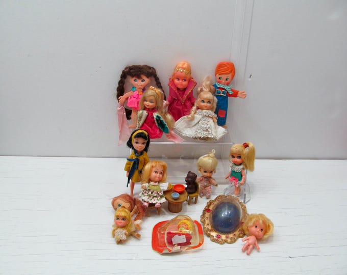Lot of 13 Vintage Dolls, Kiddles, Flatsy's, Storykins, Tiny Teen, 1960 ...