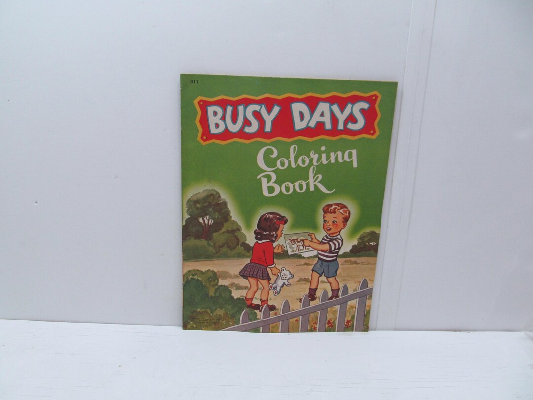 Busy Days Coloring Book, Reuben H. Lilja & Co., Inc, 1950's - Etsy
