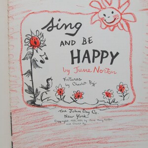 Children's Book Sing and Be Happy, June Norton, John Day Co, 1951 - Etsy