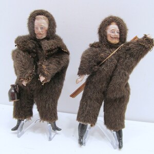 Robert Peary and Frederick Cook Figures, North Pole Discovery Bisque ...