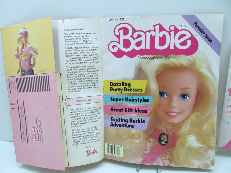 Barbie Magazine, Greeting Card, Booklet, Tissue Paper, Scarf Lot, 80's ...