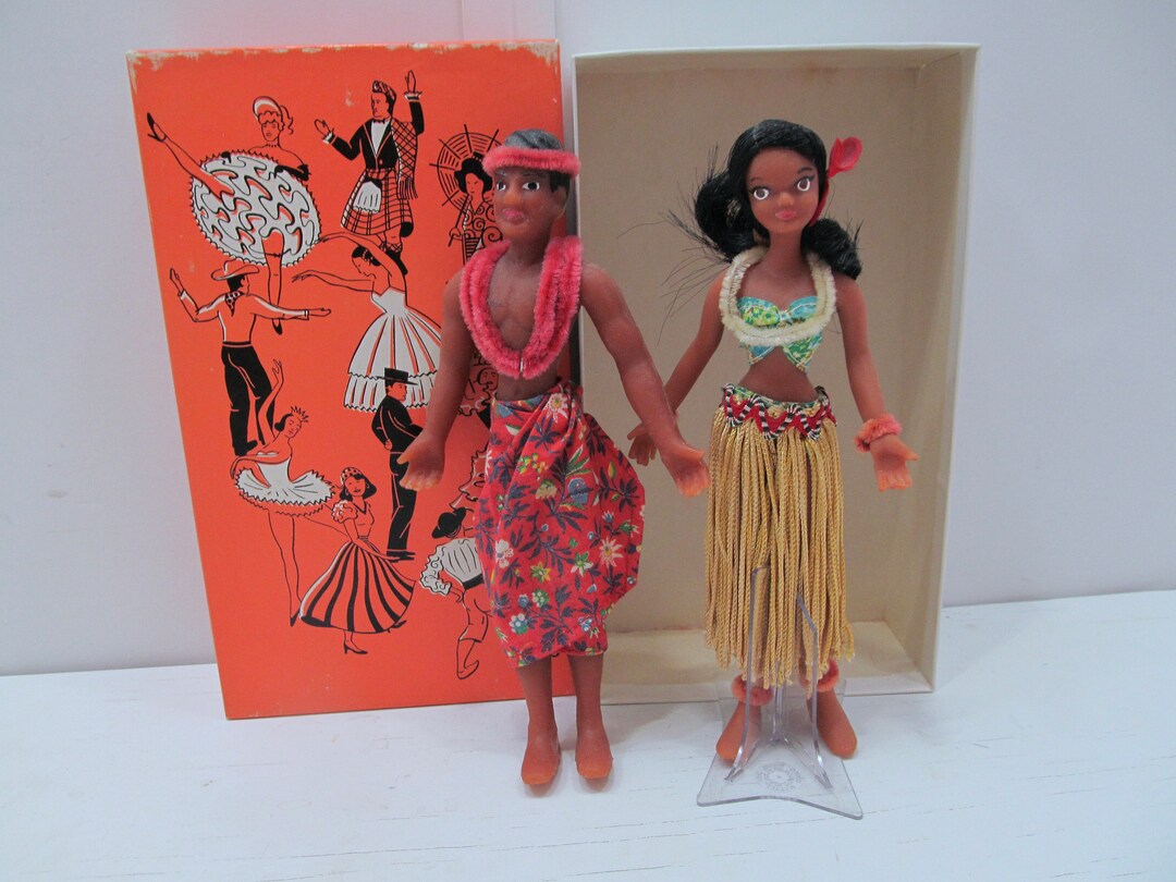 MIB Hula Man and Woman Flagg Dolls, 1950's - Etsy