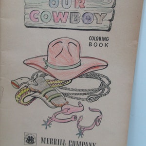 Merrill Our Cowboy Big Coloring Book W/cut Outs, 1950 - Etsy