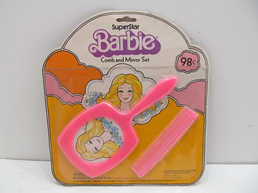 NRFC Superstar Barbie Comb and Mirror Set, 1977, Mattel - Etsy