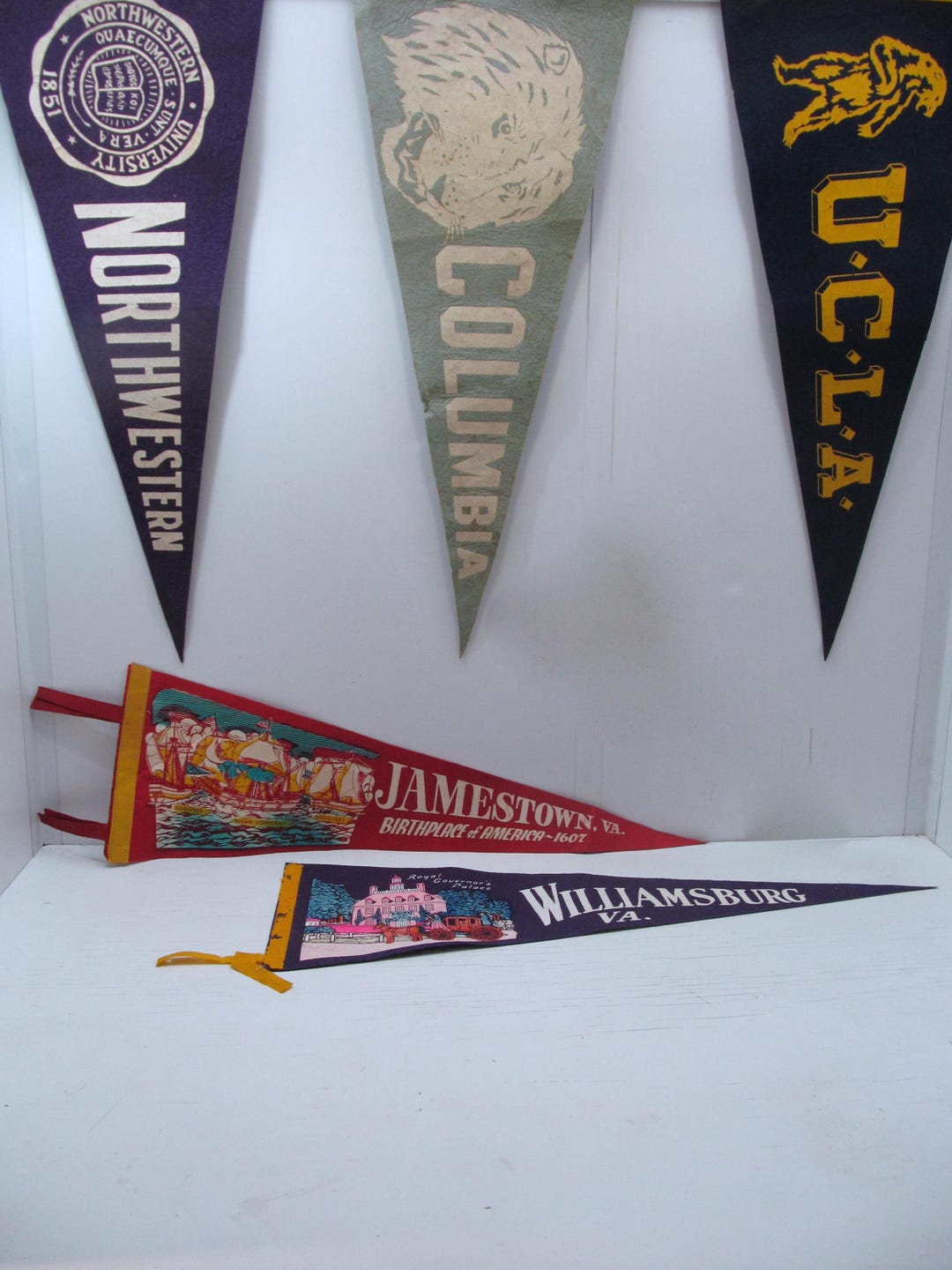 Vintage Travel and College Pennants - Etsy