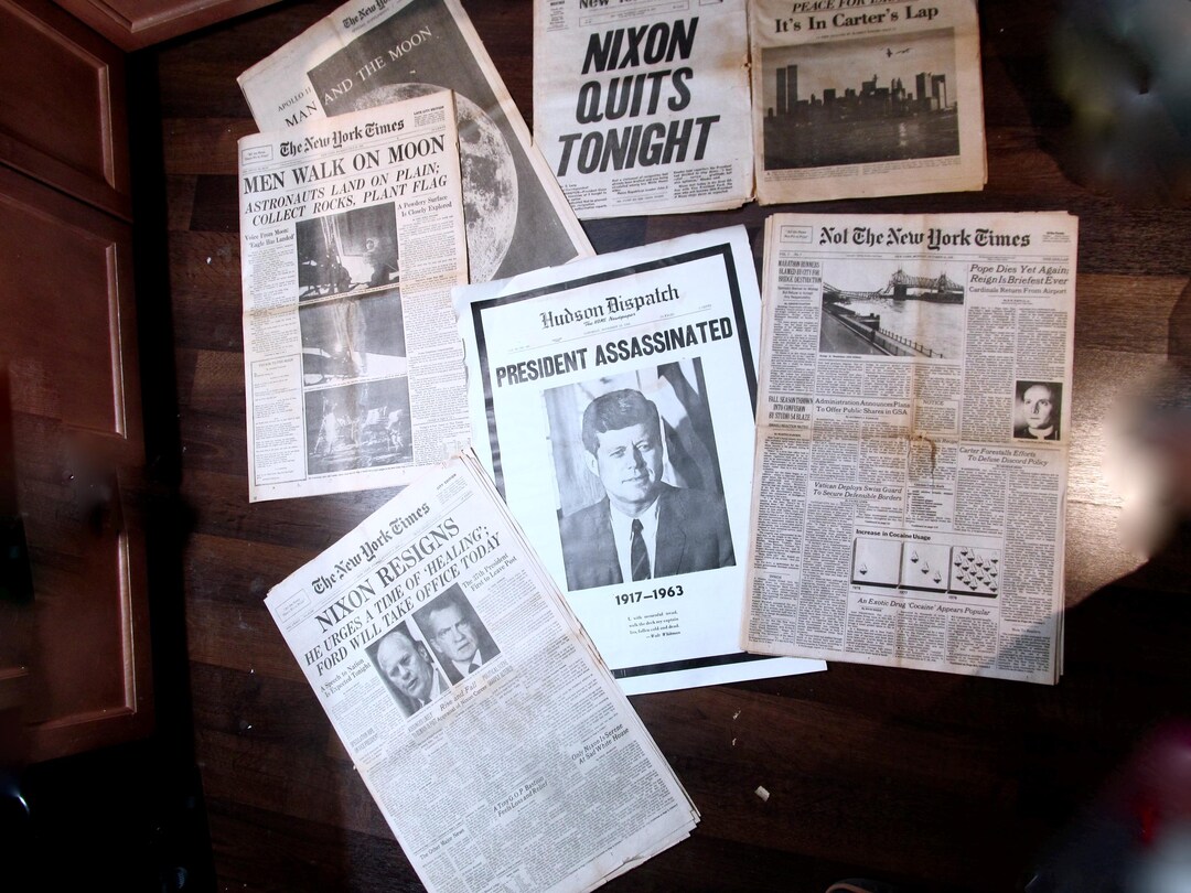 Newspaper Lot, Historic Headlines, 60's-70's - Etsy