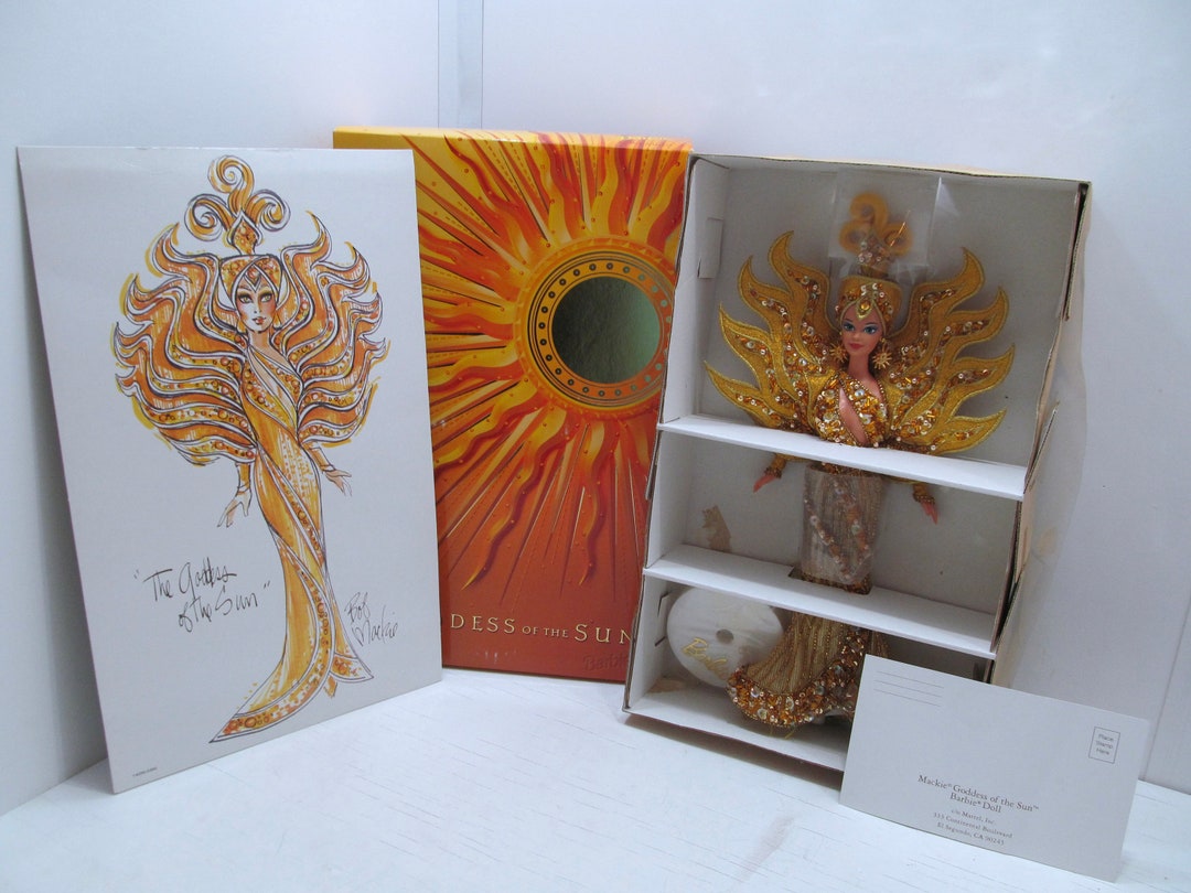 MIB Bob Mackie Goddess of the Sun Barbie Doll, Mattel, 1995 - Etsy