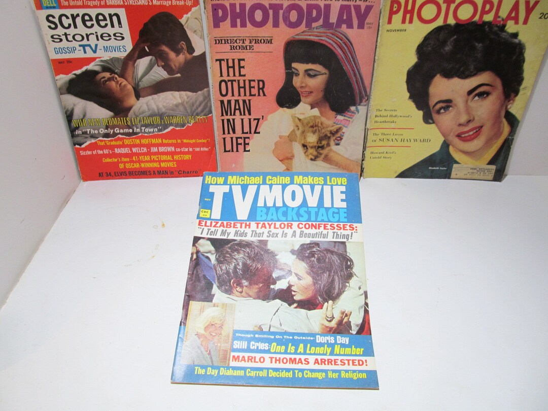 Collection of Vintage Movie Magazines W/liz Taylor Covers - Etsy