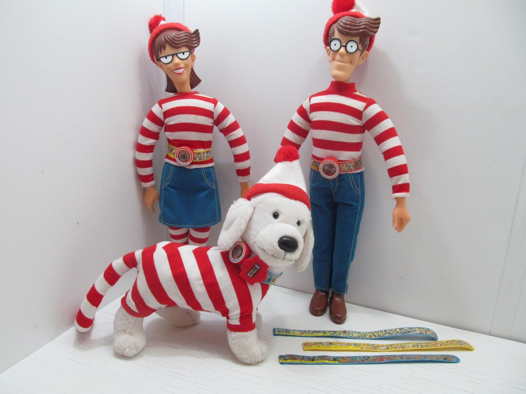 Mattel Where's Waldo,, Waldo, Wilma & Woof Plush Set, 1991 - Etsy
