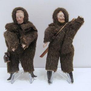 Robert Peary and Frederick Cook Figures, North Pole Discovery Bisque ...