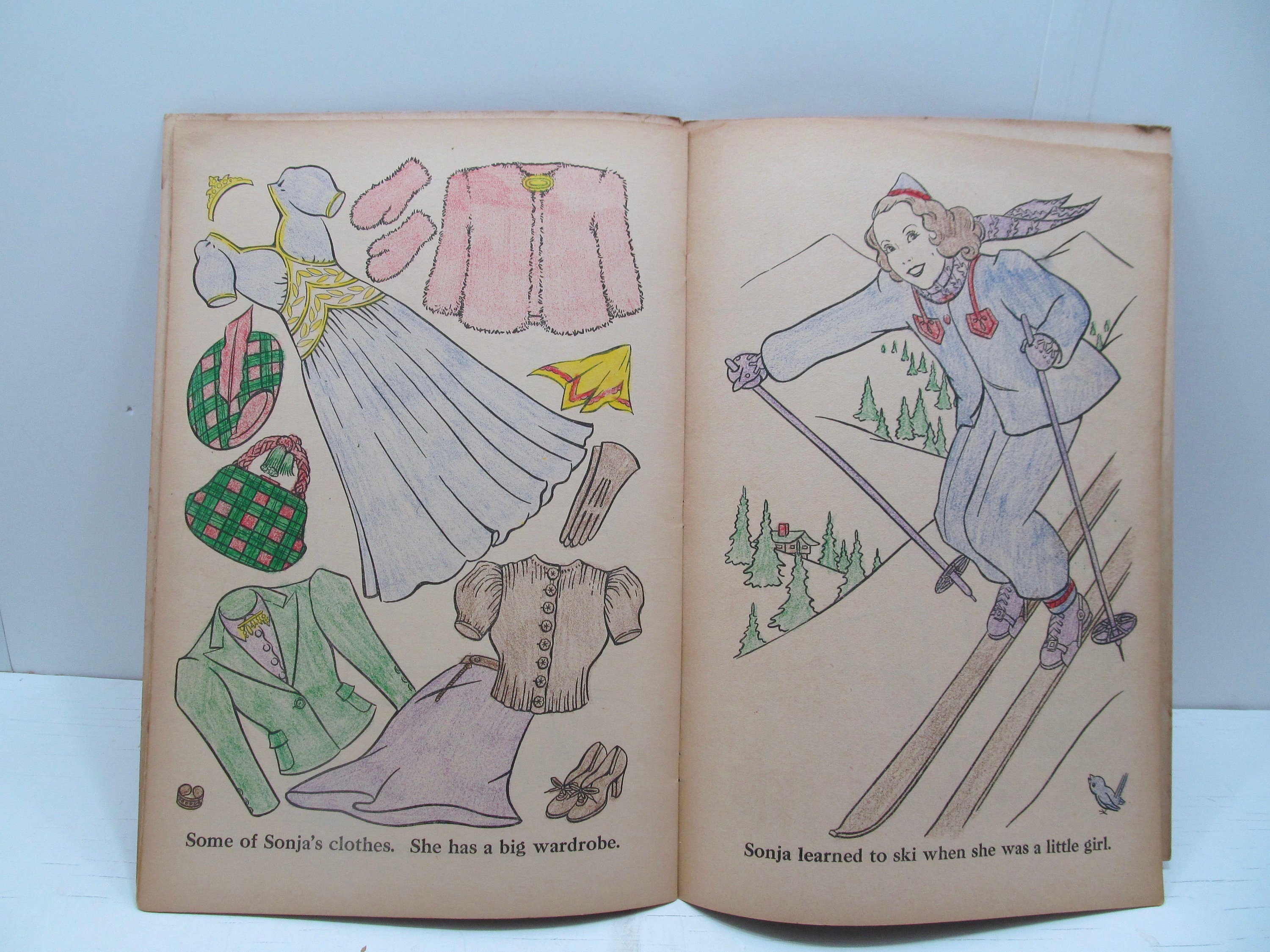 Vintage Sonja Henie Coloring Book, Merrill Pub. 1940 - Etsy