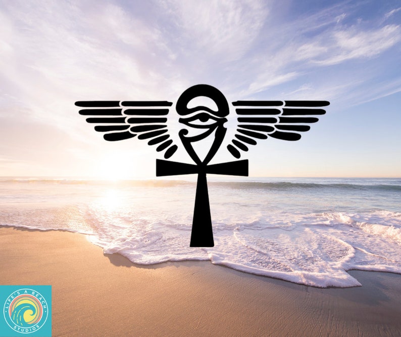 Egyptian Eye & Ankh With Wings Decal, Hieroglyphics, Symbols, Car Decal ...