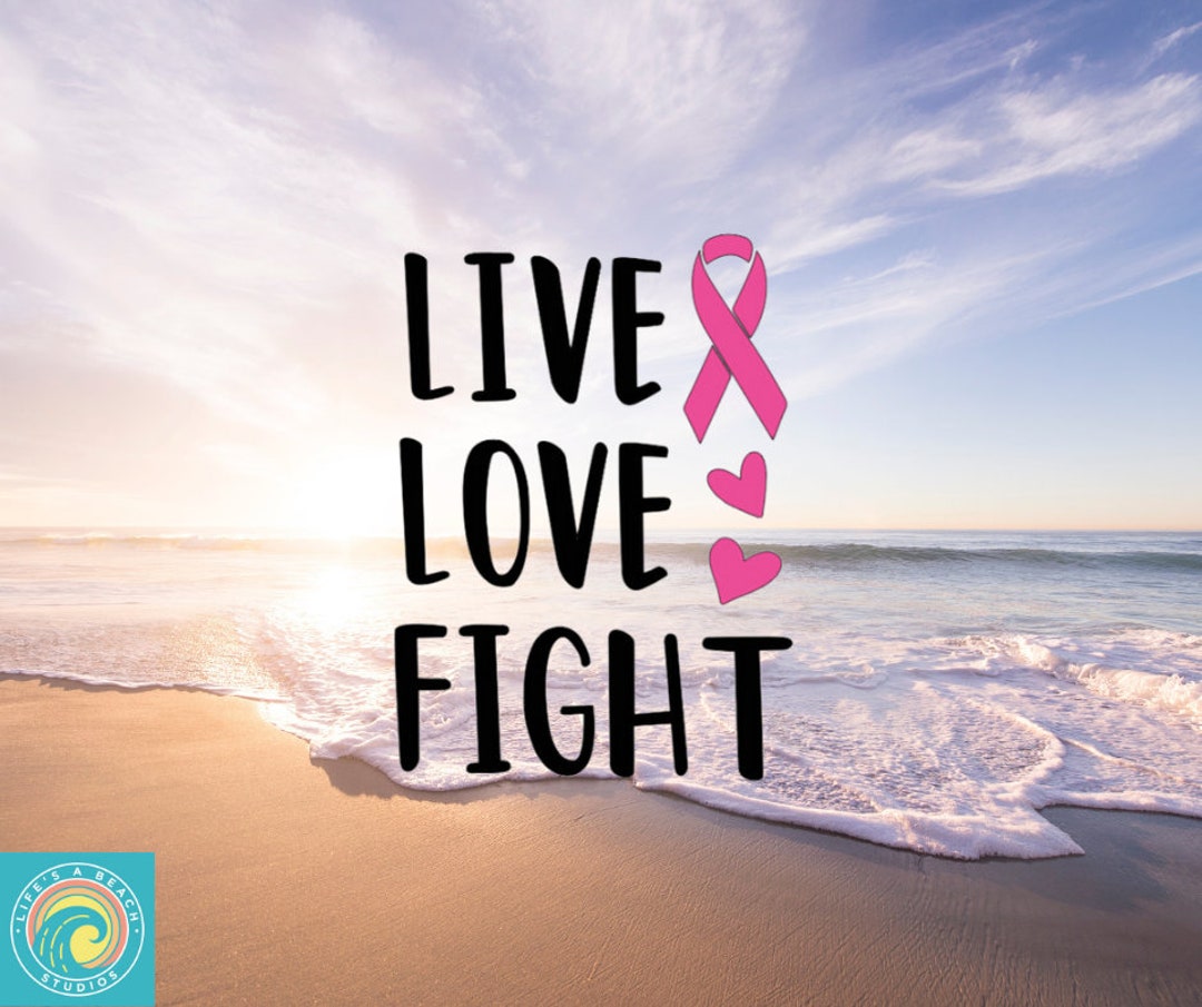 Breast Cancer Decal With Pink Ribbon, Custom Color Cancer Decal, Live ...