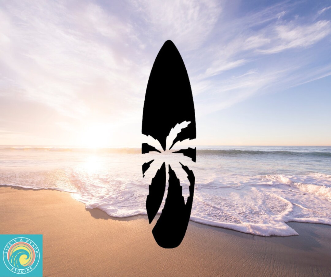 Surfing Decal, Palm Tree Surfboard, Surfing, Surf Aloha, Waterproof ...