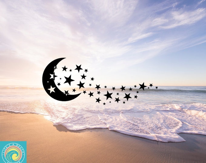 Space Vinyl Decal Celestial Car Stars Moon Bumper Sticker Laptop ...
