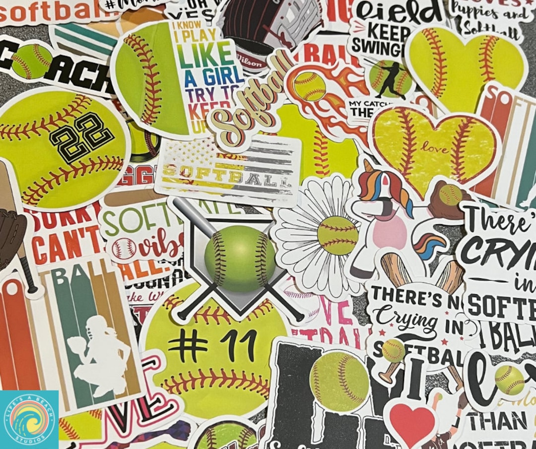 Softball Stickers, Softball Saying, Softball Themed, Random Sticker ...