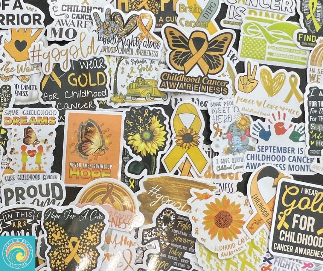 Childhood Cancer Stickers, Support, Awareness, Random Sticker Packs 10 ...