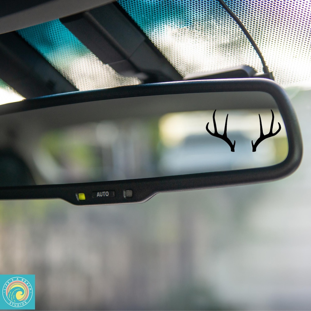 Antlers Decal, Deer Decal, Outdoors, Wildlife, Hunting, Rearview Mirror ...