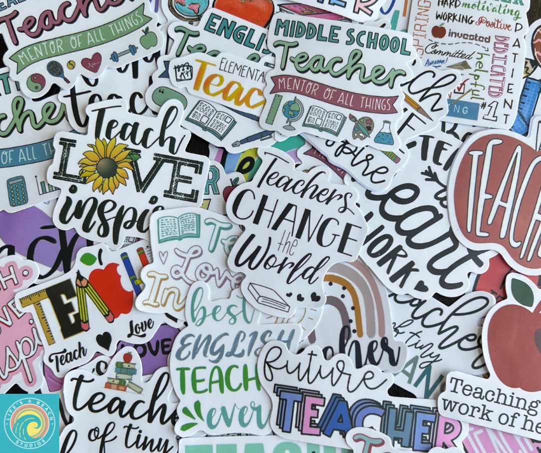 Teacher Stickers, Educators, Instructor, School, Random Sticker Packs ...