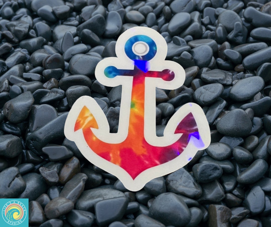 Anchor Sticker Rainbow Anchor Sticker Tie Dye Sticker - Etsy