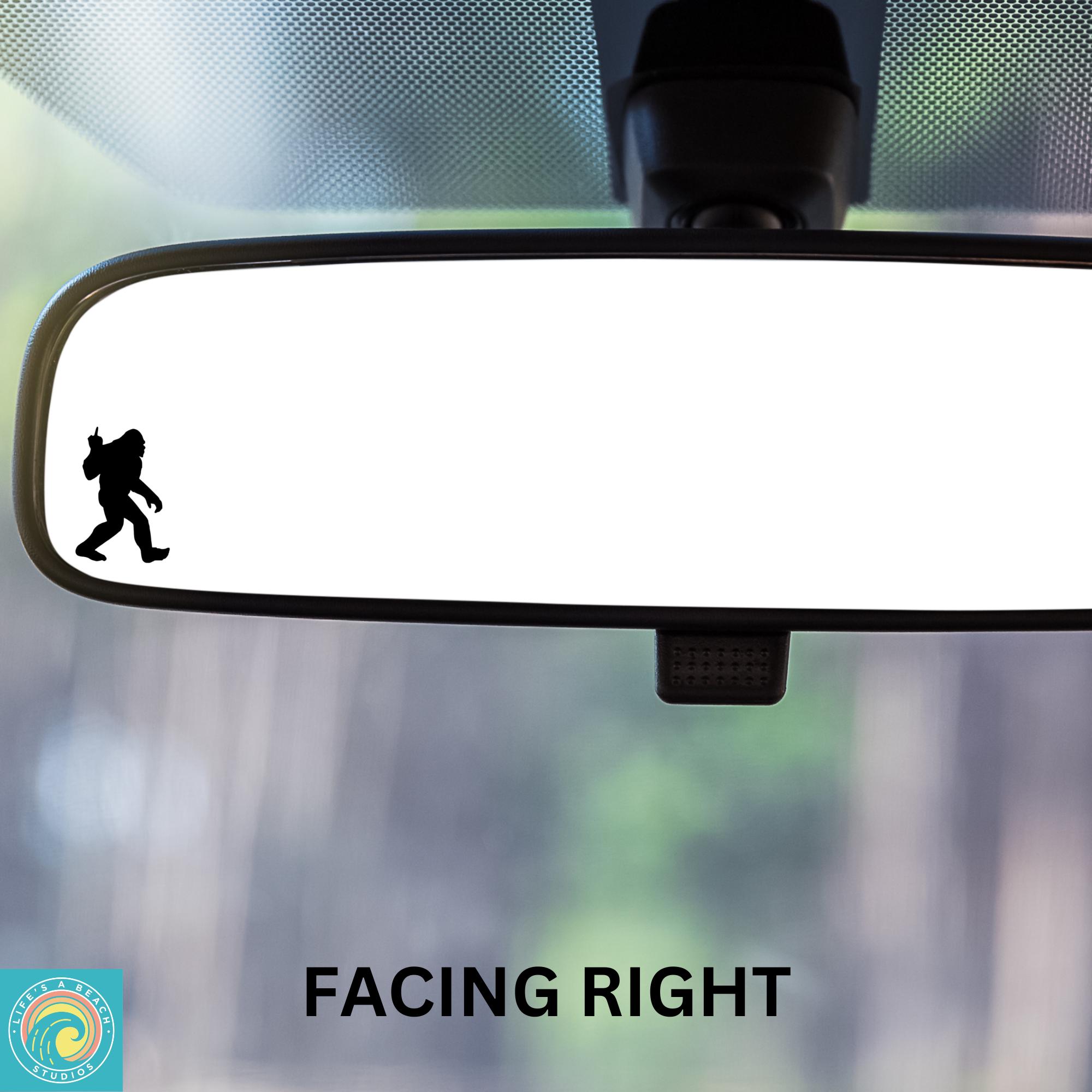 Sasquatch Decal, Middle Finger Sasquatch, Mini Bigfoot, Rearview Mirror ...