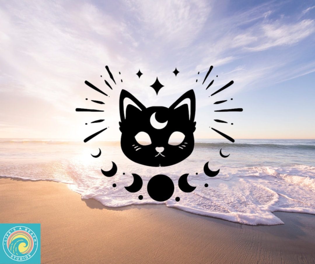 Mystical Cat, Mystical, Magical, Moon Phase, Pagan, Wiccan, Car Decal ...