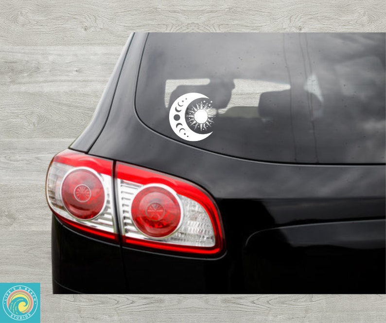 Sun and Moon Phase Decal, Astrology, Astronomy, Car Window Decal ...