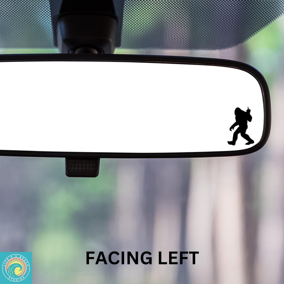 Sasquatch Decal, Middle Finger Sasquatch, Mini Bigfoot, Rearview Mirror ...