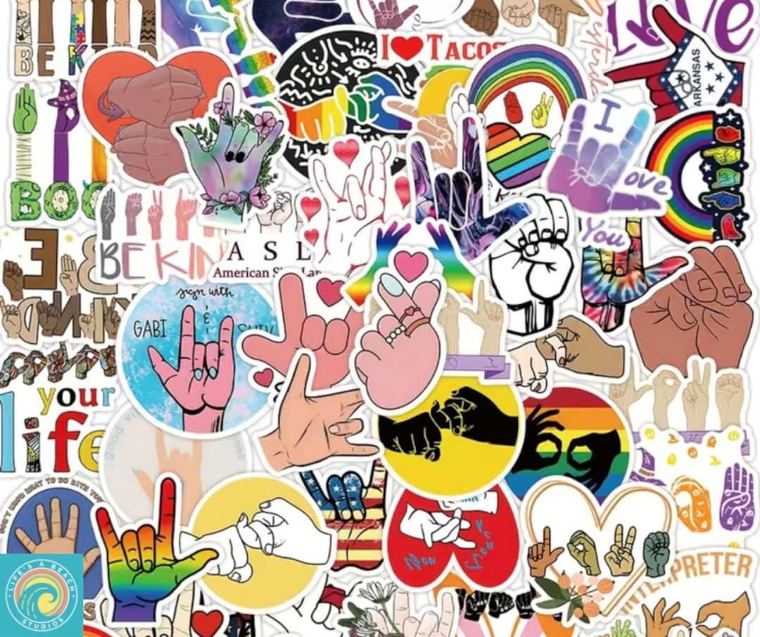 Sign Language Stickers, American Sign Language, ASL, Random Sticker ...