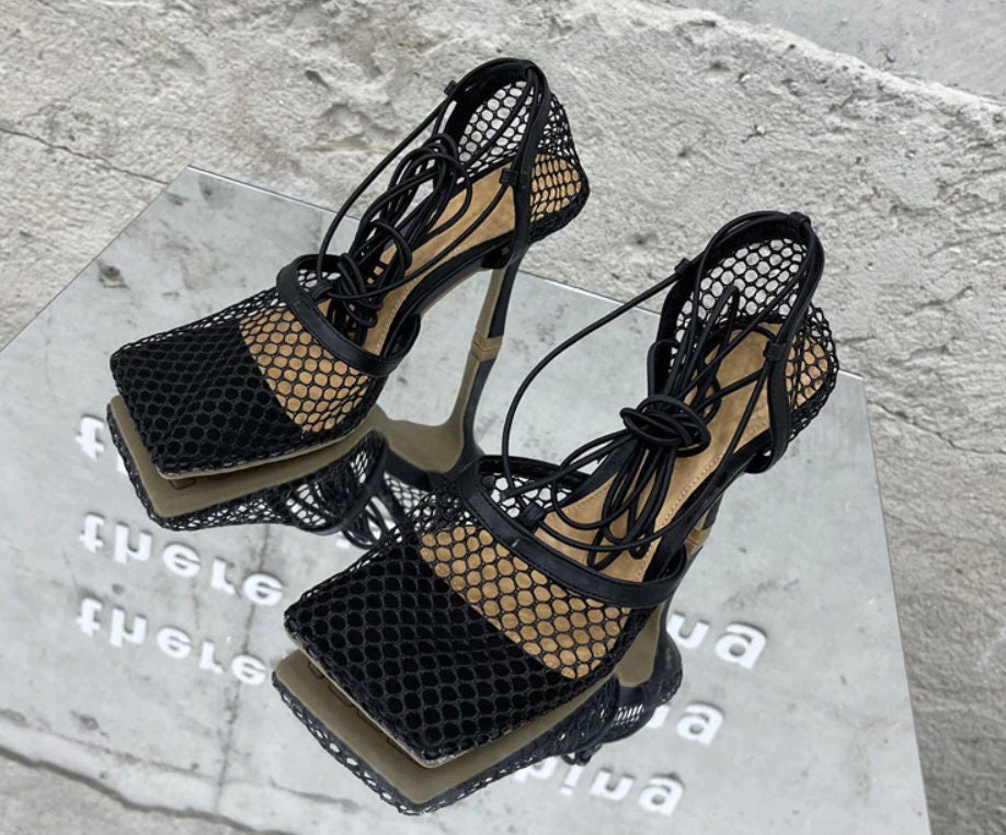 Square Mesh Sandals for Women - Etsy