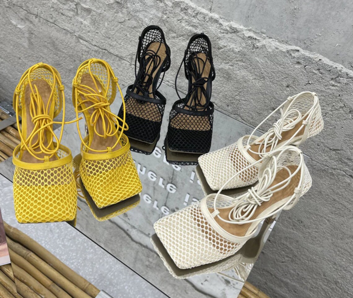Square Mesh Sandals for Women - Etsy