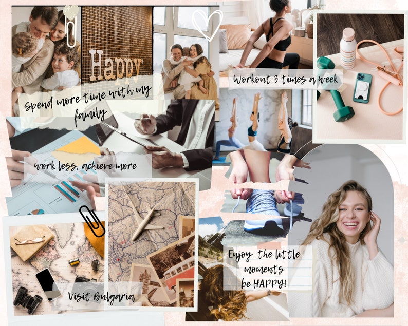 Editable Vision Board Canva Template Printable Vision Board Printables ...