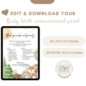 Editable Baby Visitors Do's and Don'ts Sign Camping Theme, Nursery ...