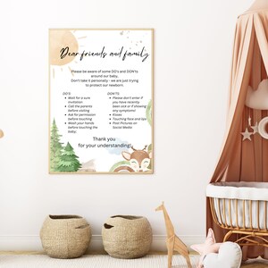 Editable Baby Visitors Do's and Don'ts Sign, Baby Visitor Rules, Baby ...