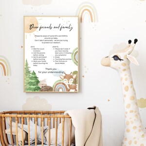 Editable Baby Visitors Do's and Don'ts Sign, Baby Visitor Rules, Baby ...