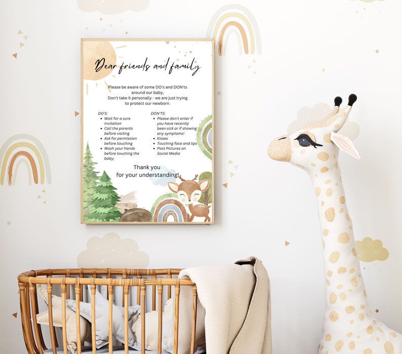 Editable Baby Visitors Do's and Don'ts Sign, Baby Visitor Rules, Baby ...