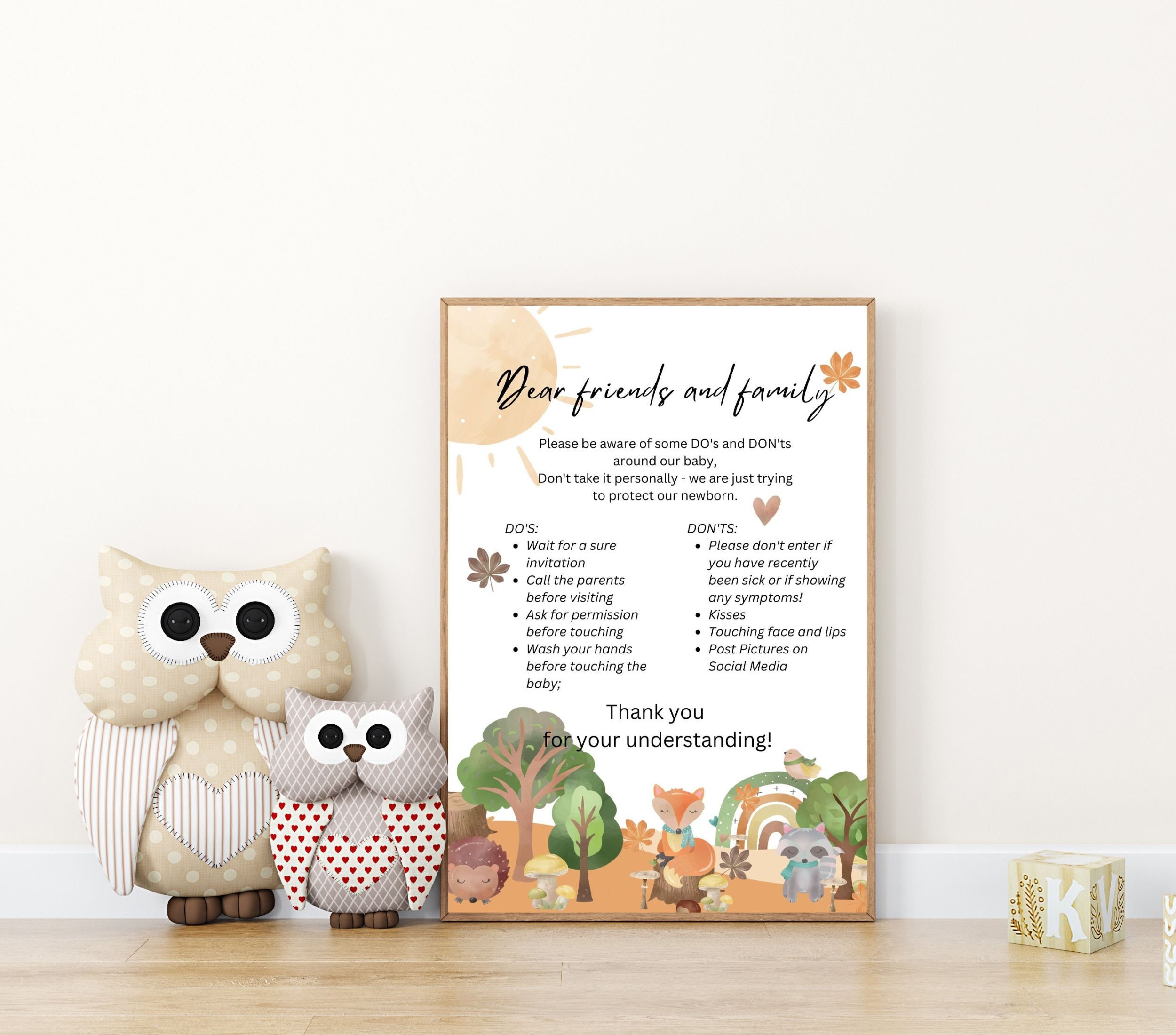 Editable Baby Visitors Do's and Don'ts Sign, Baby Visitor Rules, Baby ...